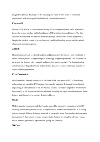 Top Free 3D Modeling Software 2024: Top 14 Options | PDF