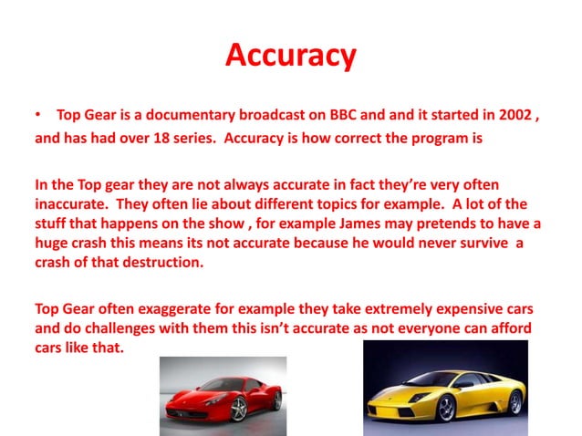 Nico's Top gear powerpoint | PPTX | Factual | Genres