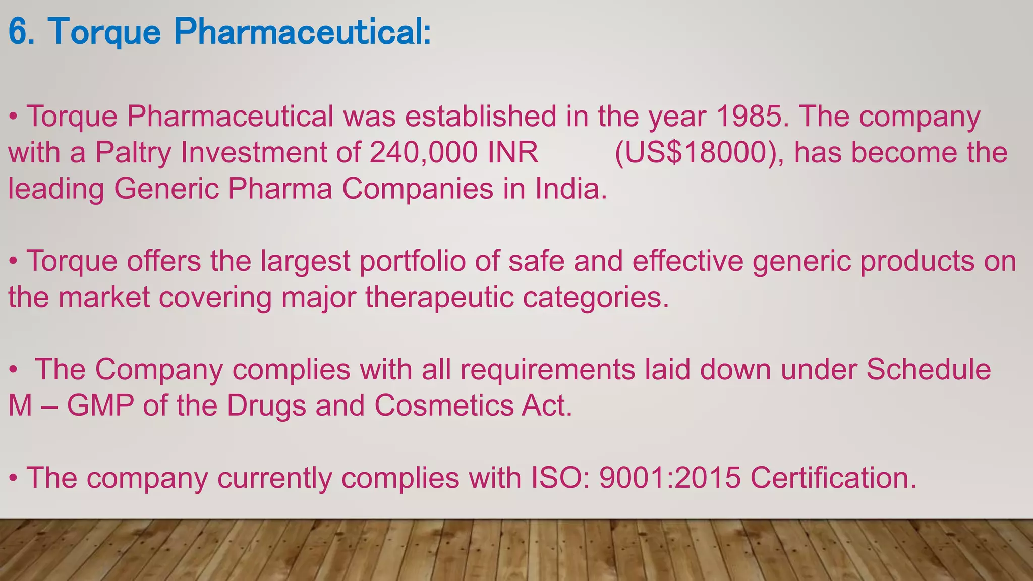 Top generic pharma companies in india ppt | PPTX