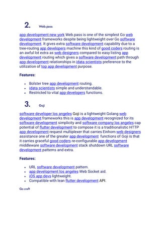 Top Golang Web Frameworks for Developers in 2021.pdf | Web Development | Internet