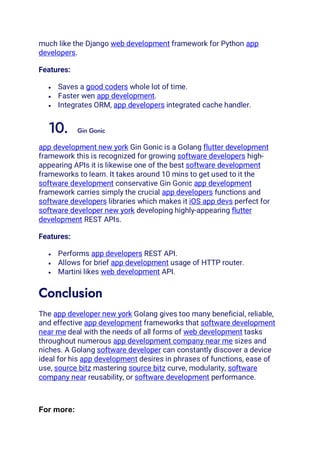 Top Golang Web Frameworks for Developers in 2021.pdf | Web Development | Internet