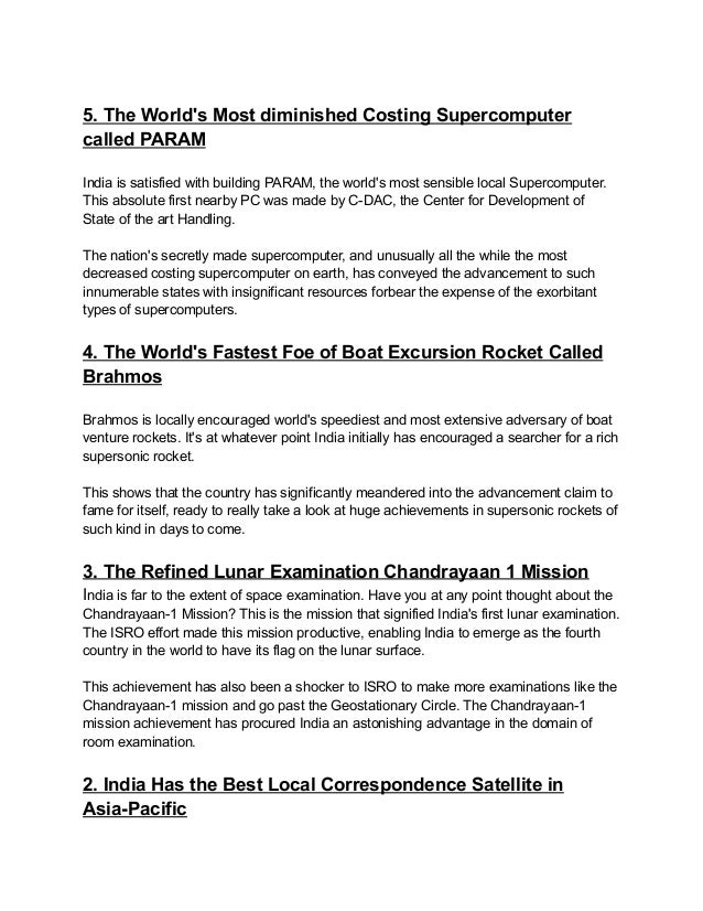 Top great india’s achievements in science and technology | PDF