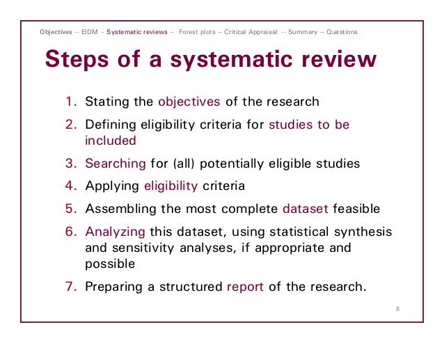 TOPHC 2014: Making friends with systematic reviews