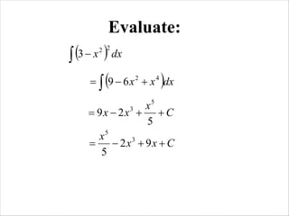 Integral Calculus Anti Derivatives reviewer | PDF