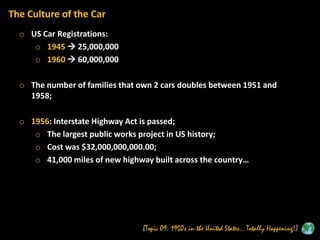 Topic.13 The Burbs, Life In The 1950s | PPT