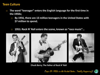 Topic.13 The Burbs, Life In The 1950s | PPT