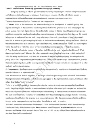 Top-down and bottom-up approaches to language planning. | DOC