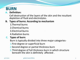 burn management | PPTX