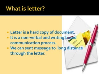 communication through letter. | PPT