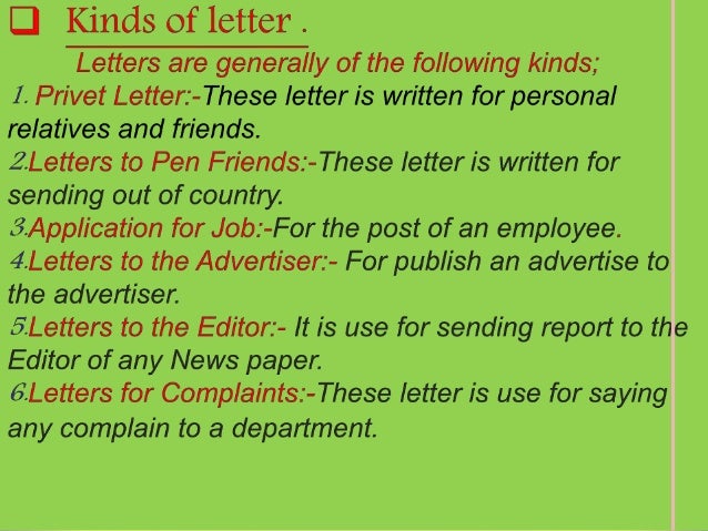 communication through letter.