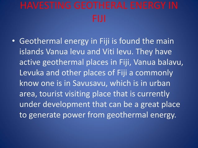 geothermal power plant fiji | PPT