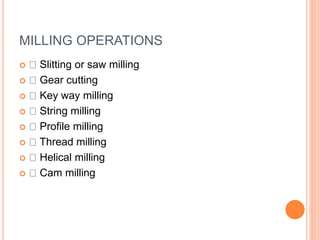 Topic:milling machine | PPTX