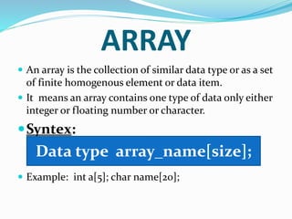 DATA STRUCTURE IN C LANGUAGE | PPTX