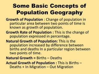 POPULATION: DISTRIBUTION , DENSITY AND GROWTH | PPTX