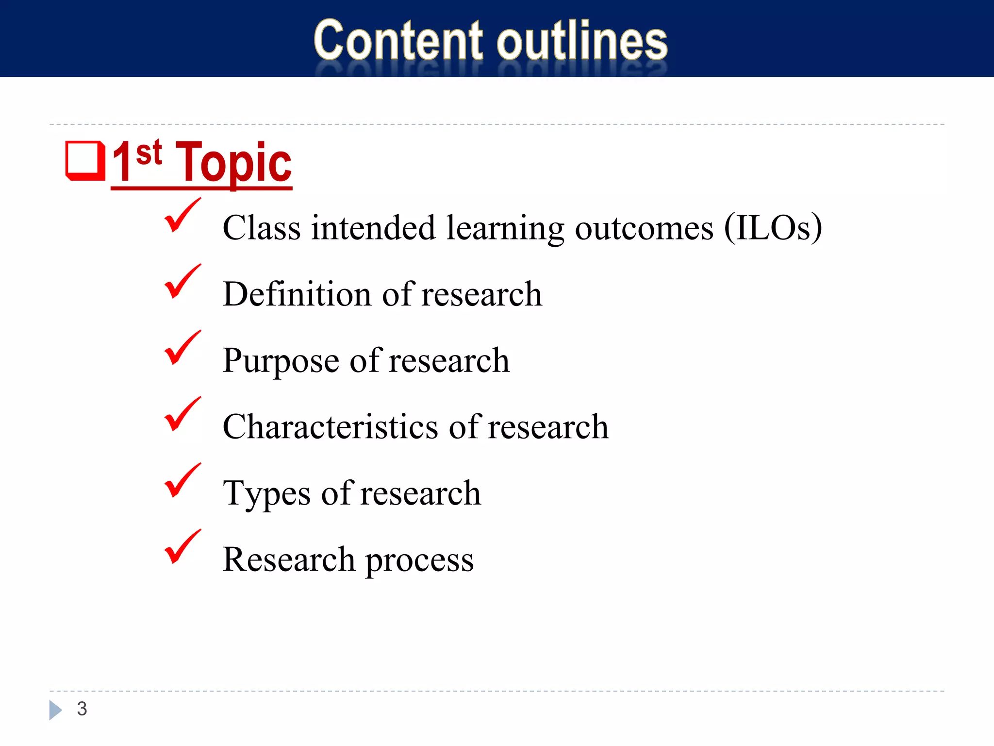 Topic 1 a glance of research process | PPT
