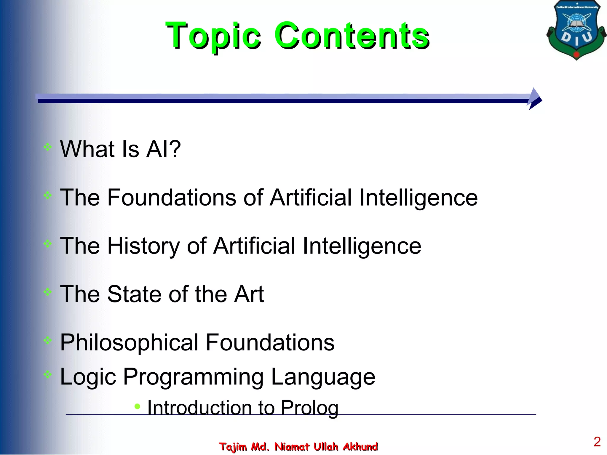 AI Lecture 1 (introduction) | PPT