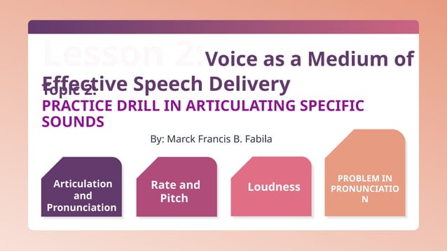 effective speech delivery practice drill | PPT