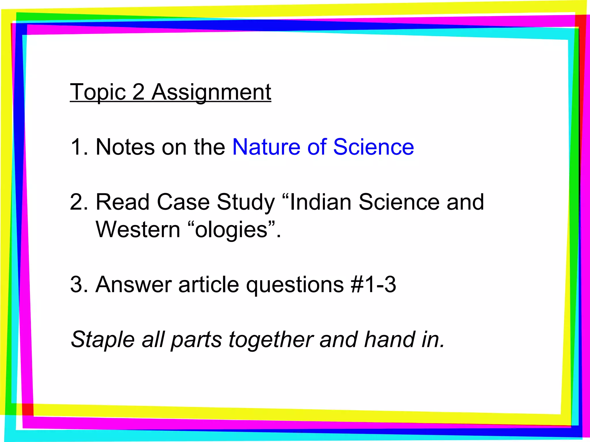 Topic 2 - The Nature of Science | PPT