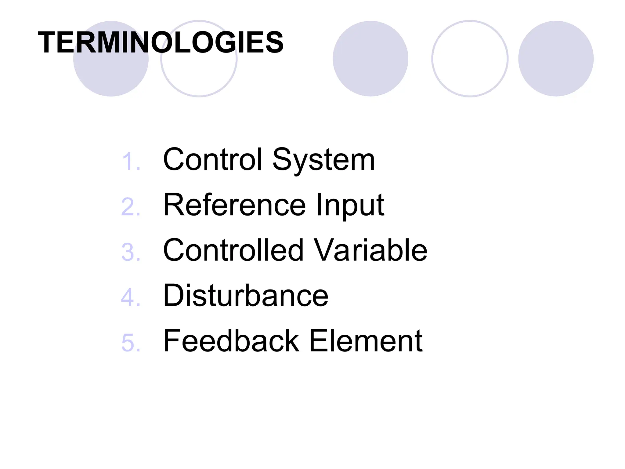 terminology and control system power point | PPT