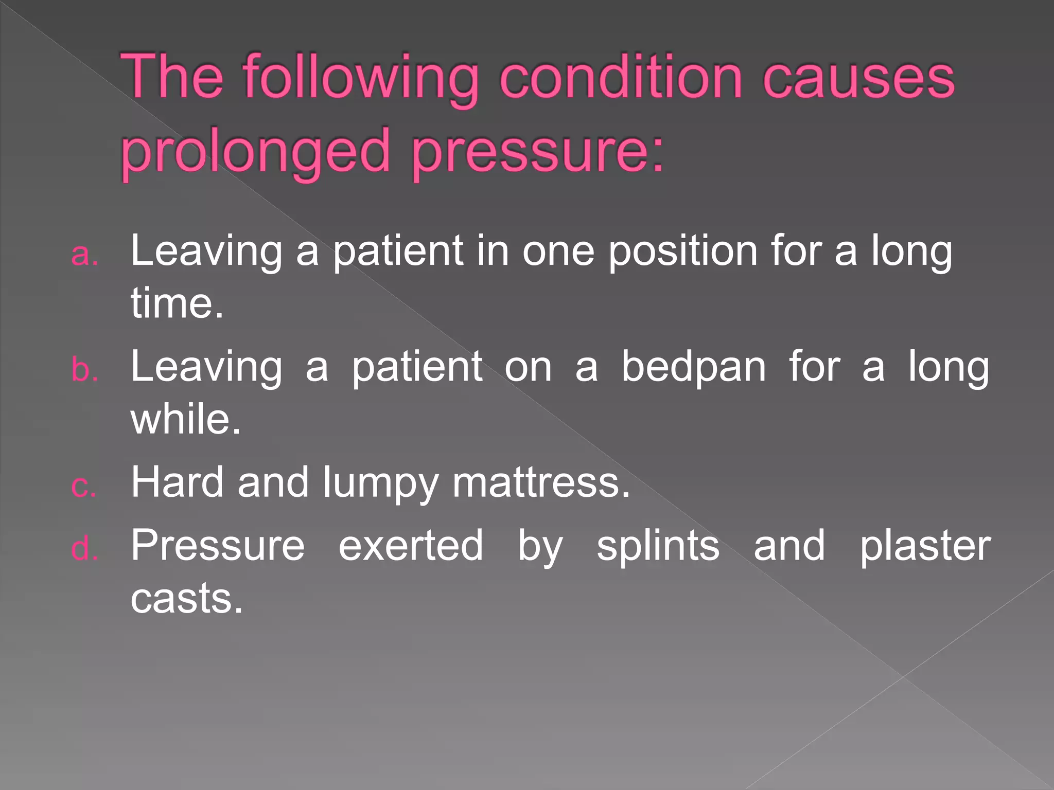 factors or causes of pressure sores | PPTX