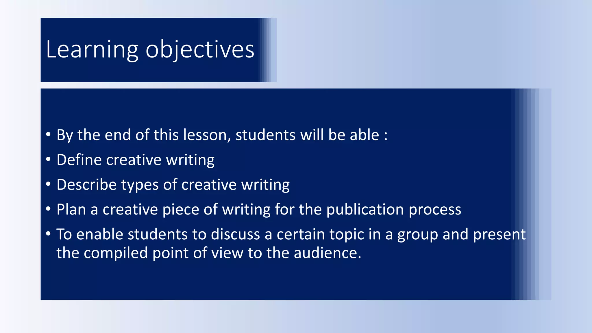 creative writing | PPTX