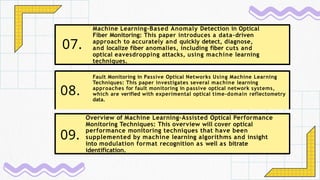 Machine Learning In Fibre Optic Sensings | PPTX
