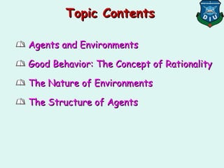 AI Lecture 2 (intelligent agents) | PPT