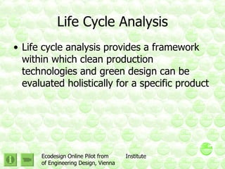 Topic 3 Life Cycle Analysis | PPT