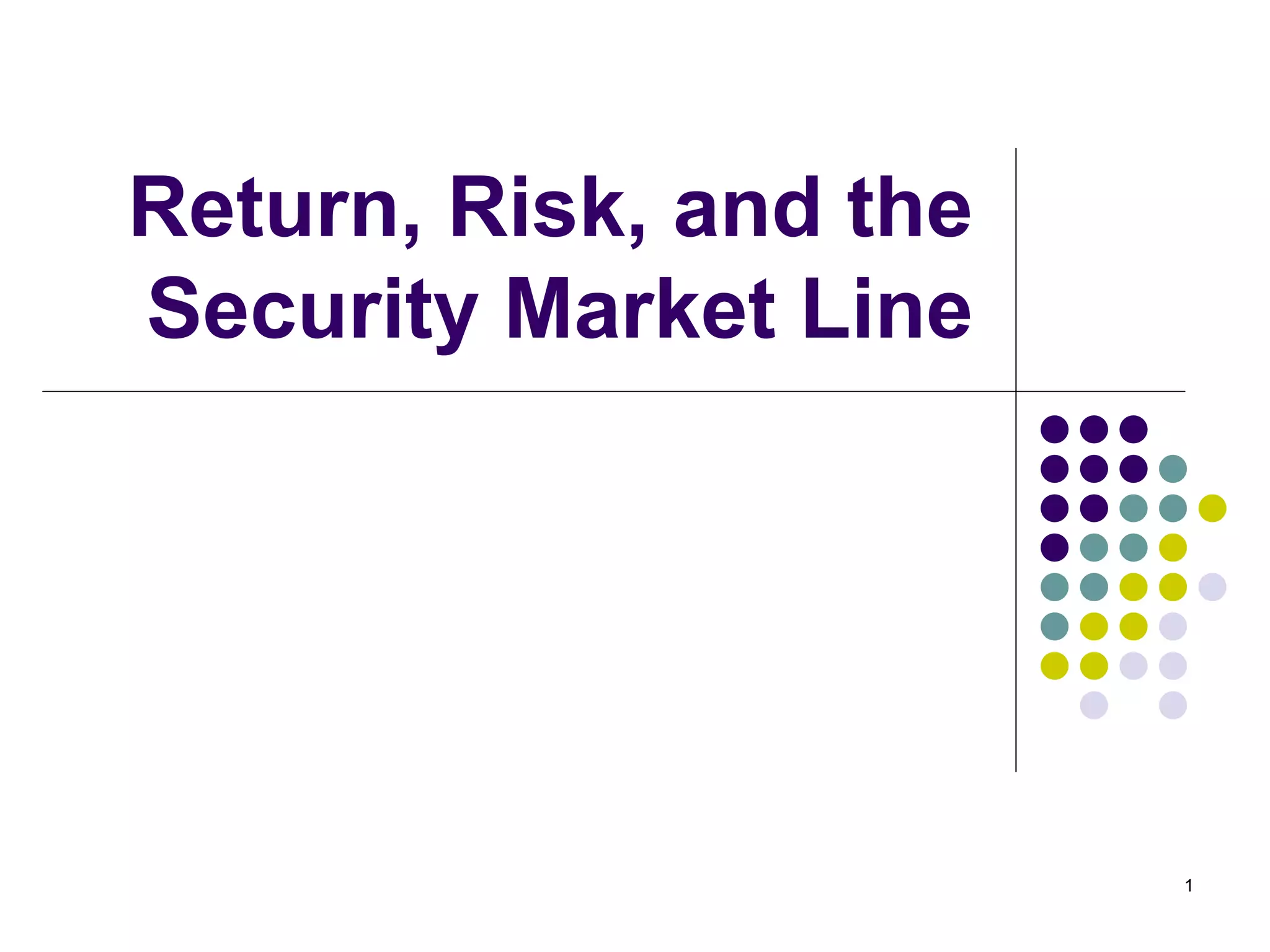 Topic 3 Risk Return And Sml | PPT
