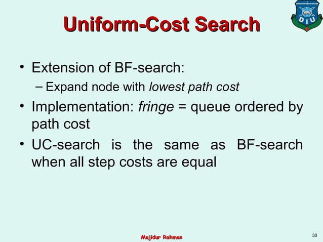 Ai Lecture 3 Solving Problems By Searching Ppt