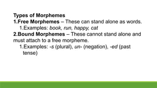 Morphology: Words and how they are formed | PPT