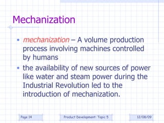 Topic 5 Product Development | PPT