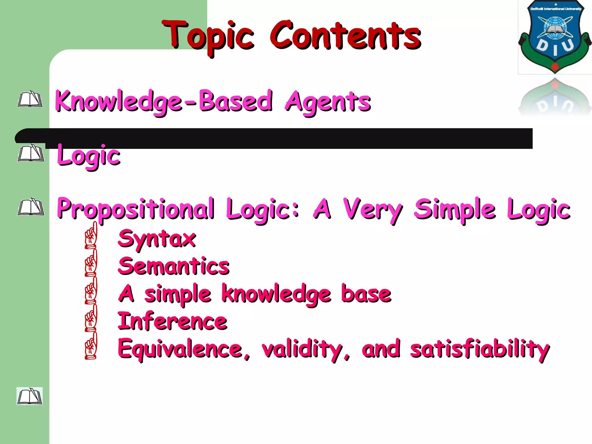 AI Lecture 6 (logical agents) | PPT
