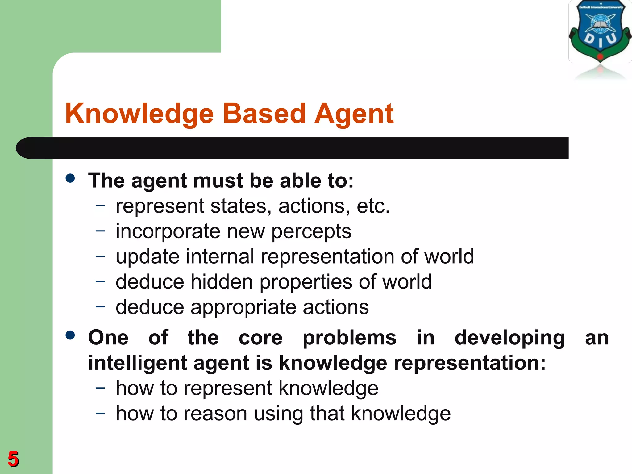 AI Lecture 6 (logical agents) | PPT