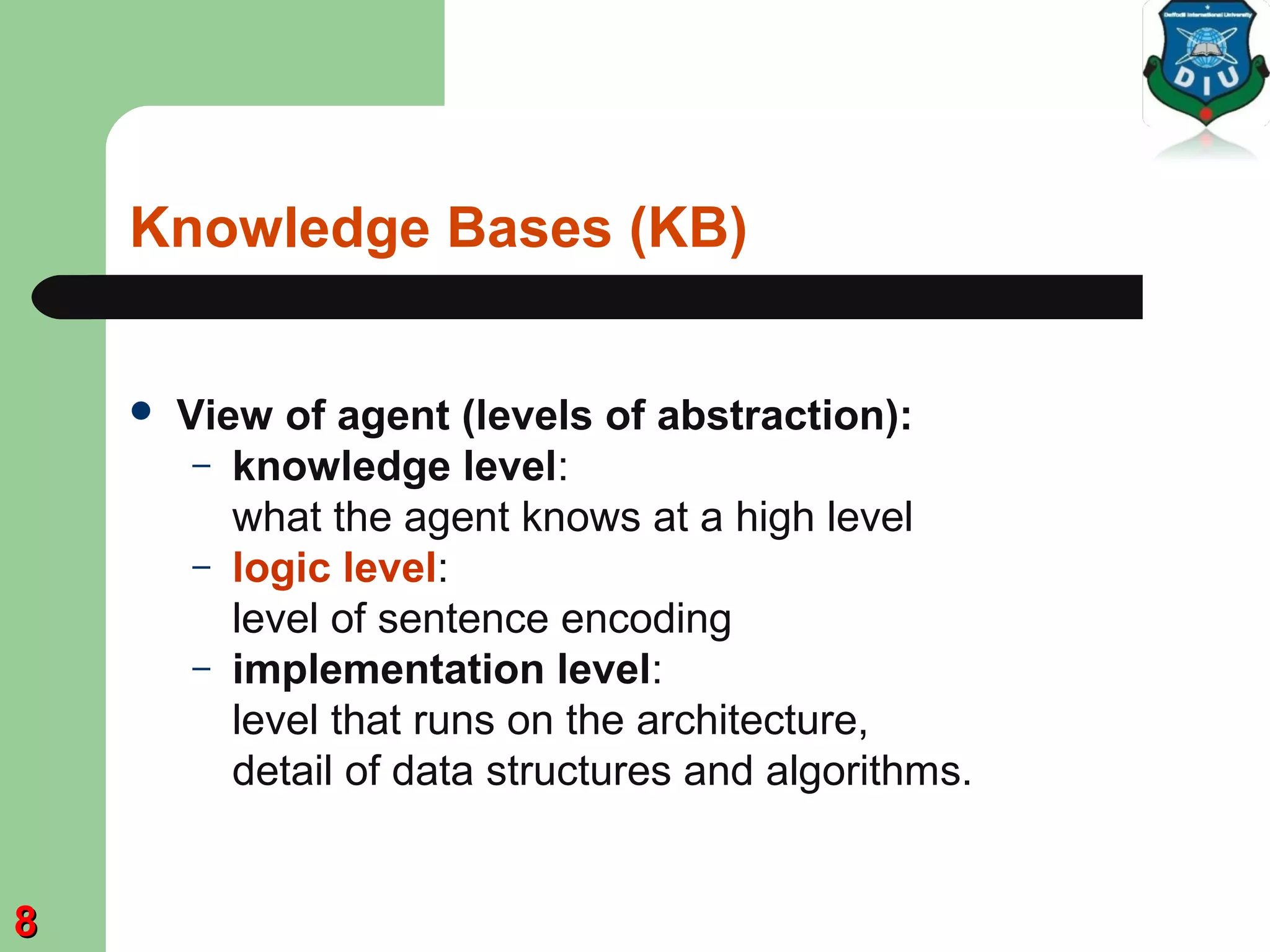 AI Lecture 6 (logical agents) | PPT