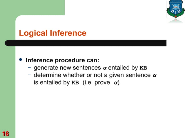 AI Lecture 6 (logical agents) | PPT