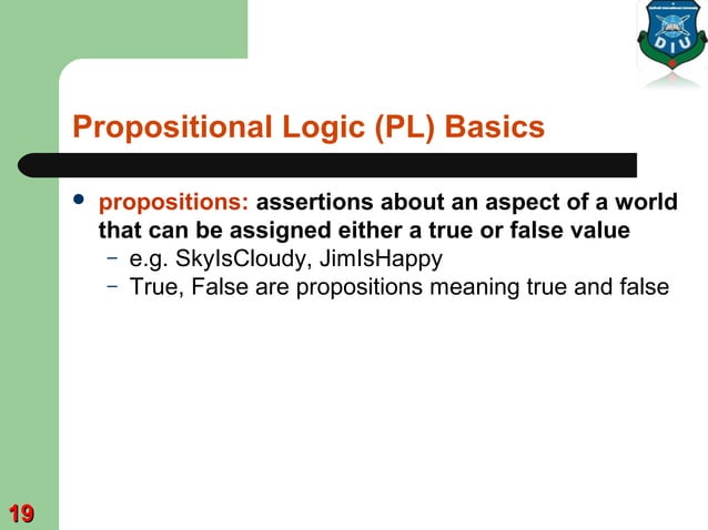 AI Lecture 6 (logical agents) | PPT