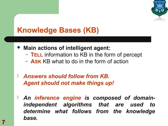 AI Lecture 6 (logical agents) | PPT