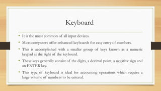 Topic-7 Input Devices (Computer Fundamentals) | PPT