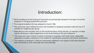 TOPIC- ACUTE ORAL TOXICITY OECD 423.pptx