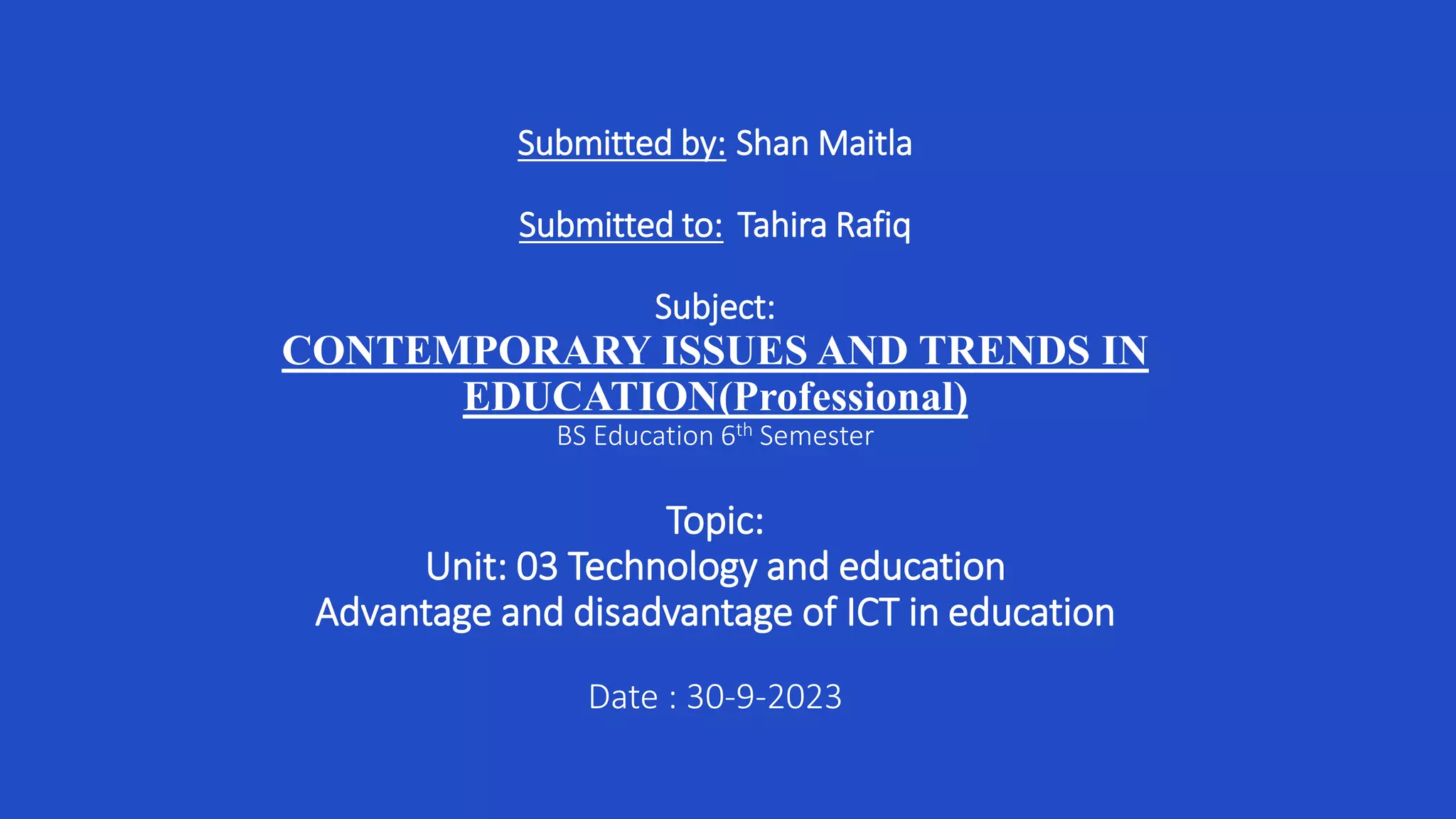 Advantage and Disadvantage of ICT in Education | PDF