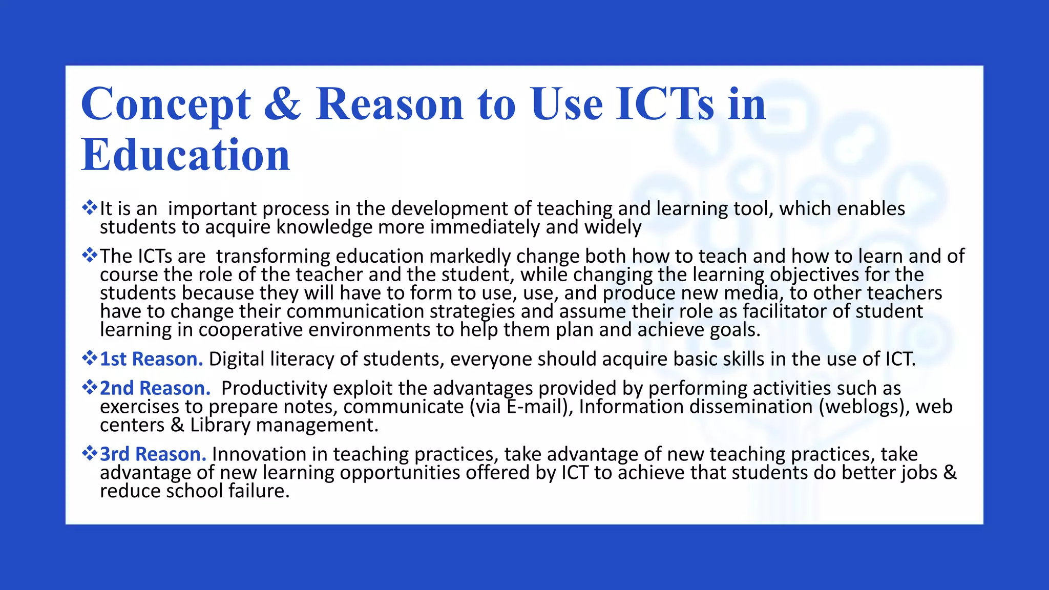 Advantage and Disadvantage of ICT in Education | PDF