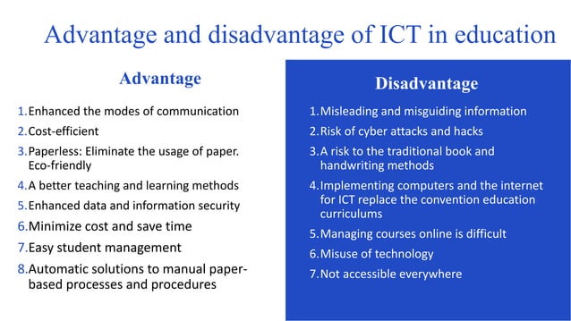 Advantage and Disadvantage of ICT in Education | PDF | Internet | Computing