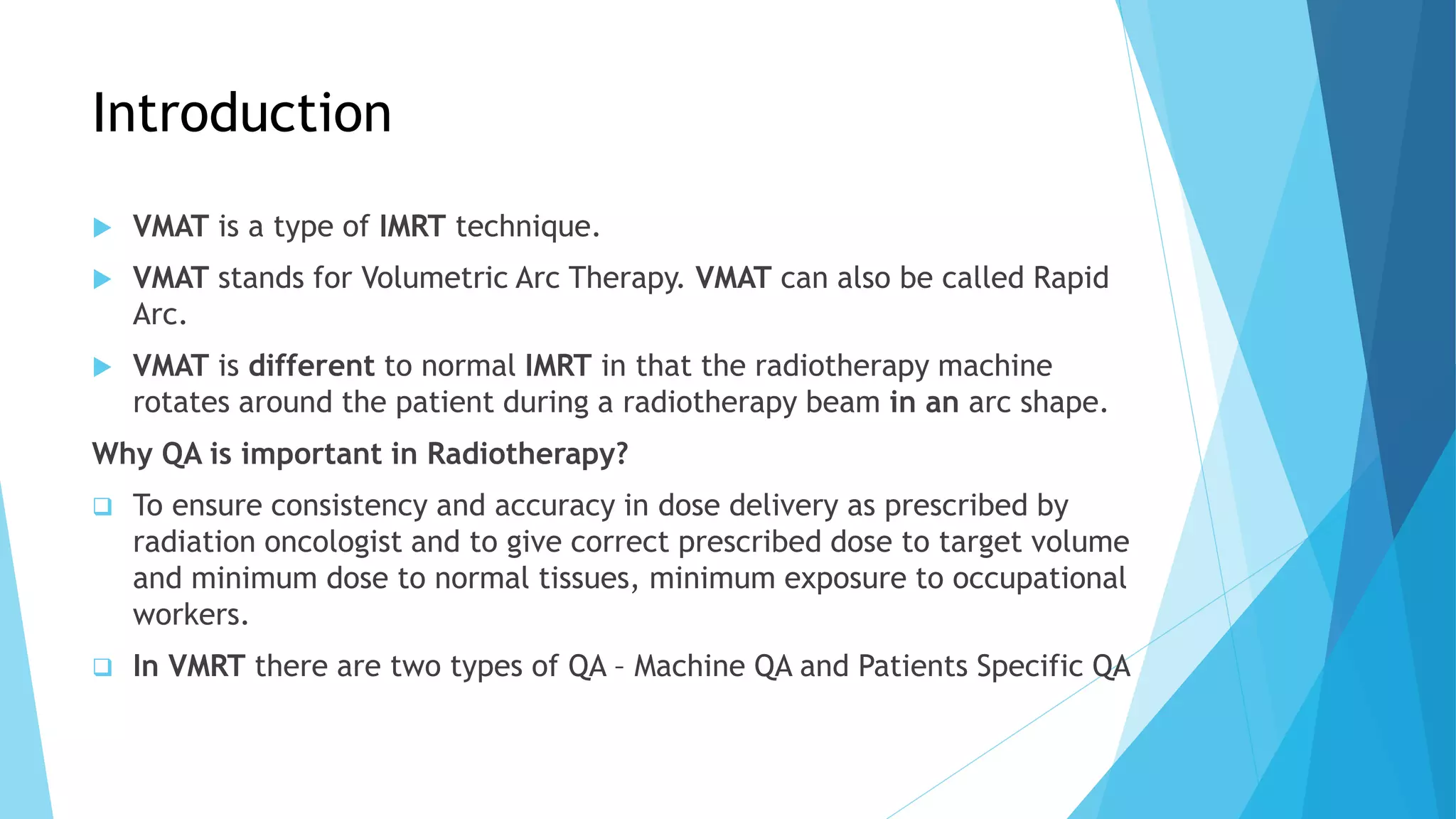 Topic -Analysis of Patients specific Quality Assurance of IMRT/VMAT | PPTX