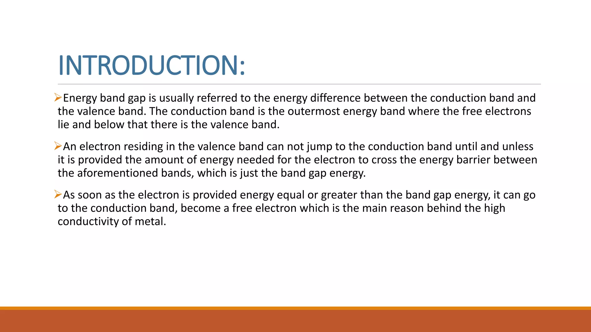 Topic energy band gap material science ppt | PPTX
