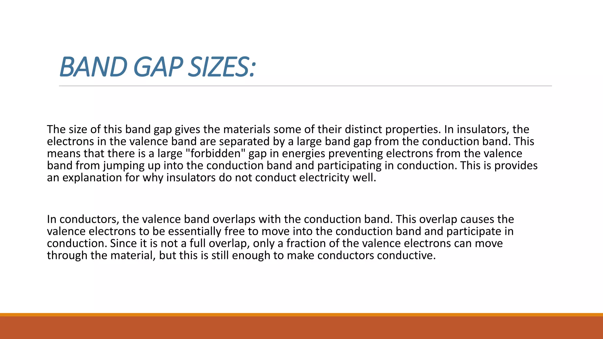 Topic energy band gap material science ppt | PPTX