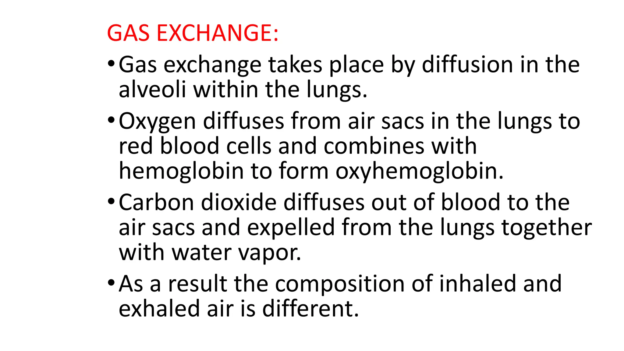 TOPIC - GAS EXCHANGE IN HUMANS IGCSE VERY HELPFUL | PPTX