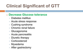 Topic- Glucose tolerance test (gtt) biochemistry | PPTX