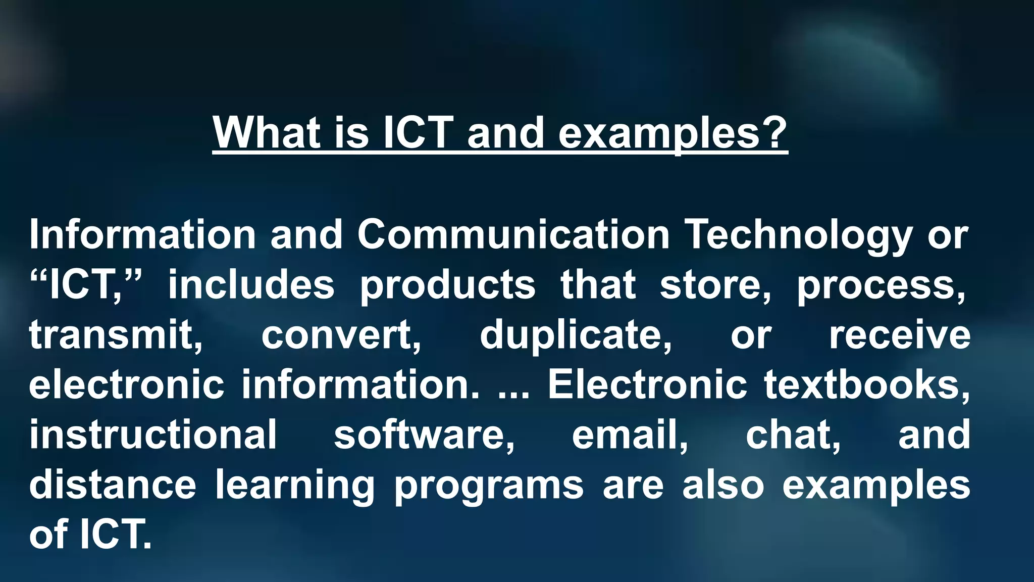Topic- ICT Application | PDF
