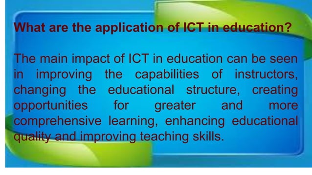 Topic- ICT Application | PDF